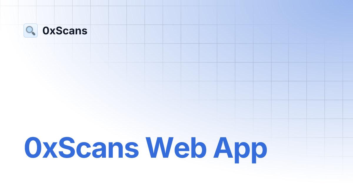 0xScans Web App | 0xScans